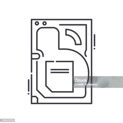 하드 디스크 드라이브 아이콘 선형 격리 된 그림 얇은 줄 벡터 웹 디자인 기호 흰색 배경에 편집 가능한 스트로크와 개요 개념 기호 Usb 케이블에 대한 스톡 벡터 아트 및