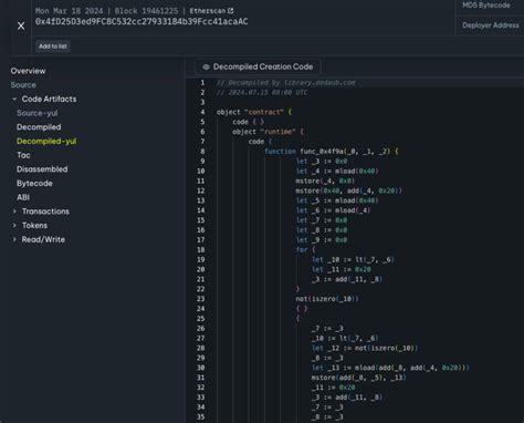 Bytecode Decompiler Dedaub Security Suite