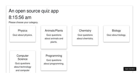 React Quiz App Codesandbox