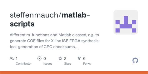 Github Steffenmauchmatlab Scripts Different M Functions And Matlab Classed Eg To Generate