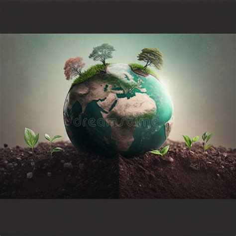 Earth In The Earth Earth In The Grass Earth Stock Illustration