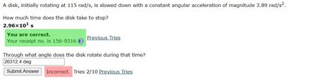 Solved A Disk Initially Rotating At 115rads ﻿is Slowed