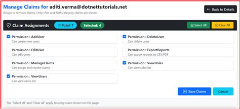 How To Manage User Claims In Aspnet Core Identity Dot Net Tutorials