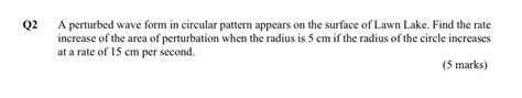 Q2 A Perturbed Wave Form In Circular Pattern StudyX