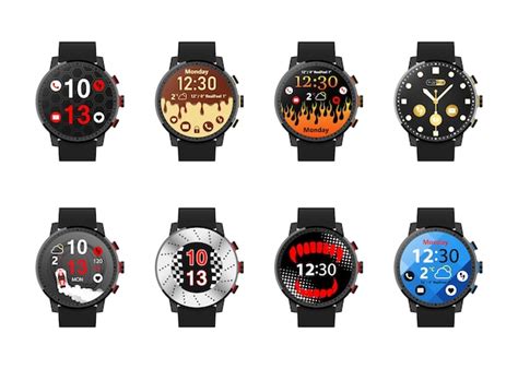 Premium Vector Smartwatch Realistic Set With Multiple Smart Watch Clock Faces