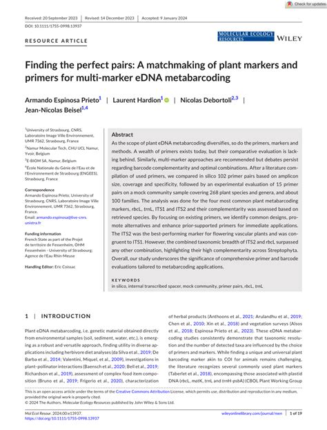 Pdf Finding The Perfect Pairs A Matchmaking Of Plant Markers And Primers For Multi Marker
