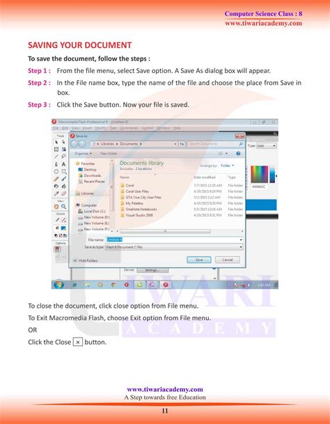 class 8 computer science chapter 5 introduction to flash