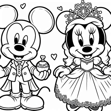 71 Colorear Mickey Et Minniepareja Del Universo Disney