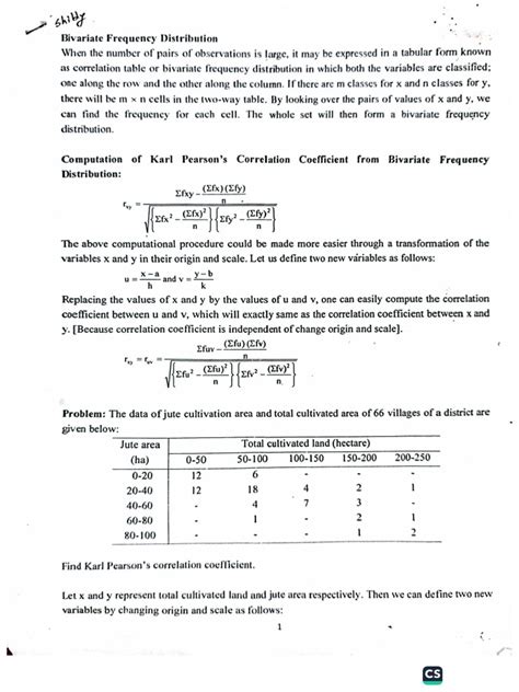 Bivariate Frequency Distribution Pdf