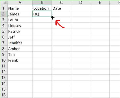 Larilyns Tip Of The Week Microsoft Excel Filling Multiple Cells With Text