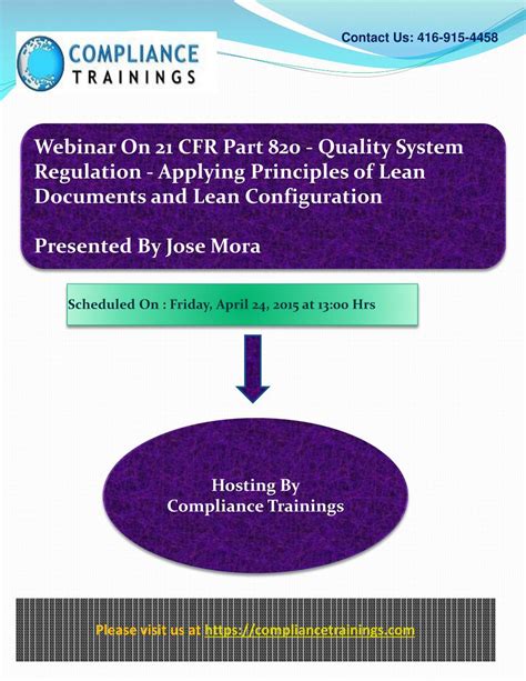 Ppt Webinar On 21 Cfr Part 820 Quality System Regulation Powerpoint Presentation Id 7136428