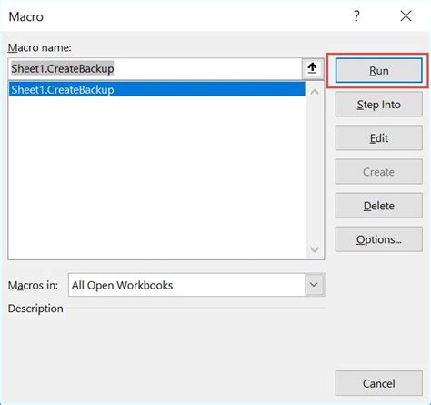 Create A Backup Using Macros Myexcelonline