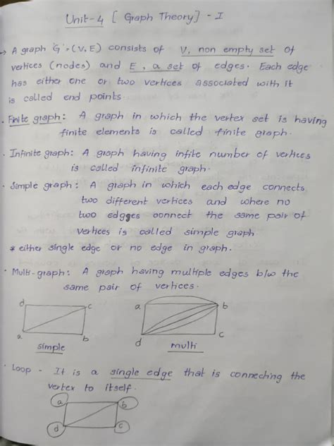 Unit 4 Graph Theory 1 Pdf Vertex Graph Theory Mathematical Concepts