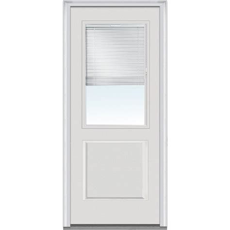 Mmi Door 32 In X 80 In Internal Blinds Right Hand Inswing 12 Lite 1 Panel Clear Primed