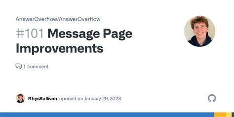Message Page Improvements · Issue 101 · Answeroverflowansweroverflow