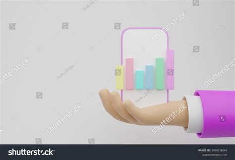 카툰 파스텔 막대 그래프 3d 렌더링 스톡 일러스트 2068218665 Shutterstock