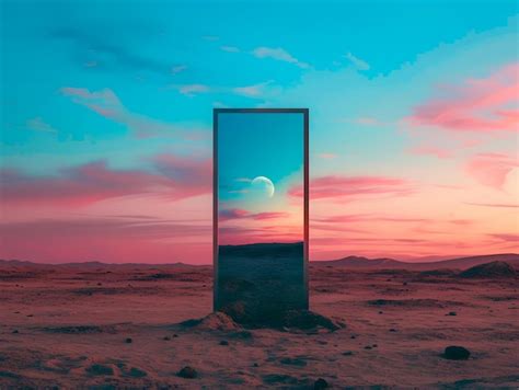 Premium Photo Desert Illustration Desert Art Mirror Mirrored