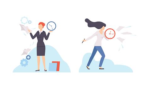 타임 라인 벡터 세트를 정리하는 시계와 젊은 여자와 시간 관리 및 작업 계획 개념에 대한 스톡 벡터 아트 및 기타 이미지 개념 개선 경영자 Istock