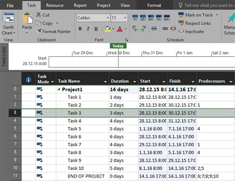how to delete all dependencies for one task in ms project 2016 nenad