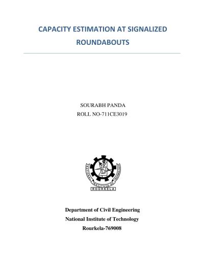 Capacity Estimation At Signalized Roundabouts