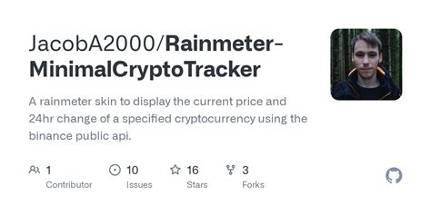 Github Jacoba2000rainmeter Minimalcryptotracker A Rainmeter Skin To Display The Current