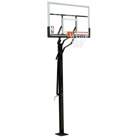 NBA Adjustable In Ground Basketball Hoop With Tempered Glass Backboard Walmart Com