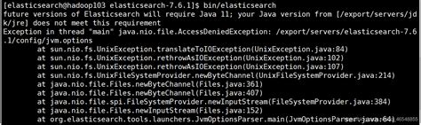 启动elasticsearch Javaniofileaccessdeniedexception Elasticsearch 761configjvmoption启动项目