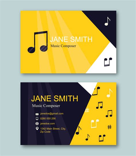 music composer business card template 191261 vector art at vecteezy