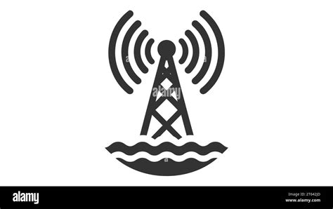 Black Outlined Vector Illustration Of A Radio Tower With Signal Waves Stock Vector Image And Art