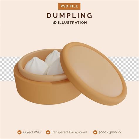 Premium Psd Dumpling 3d Illustration