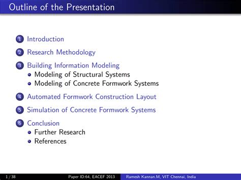 Automated Construction Layout And Simulation Of Concrete Formwork System Using Bim Ppt