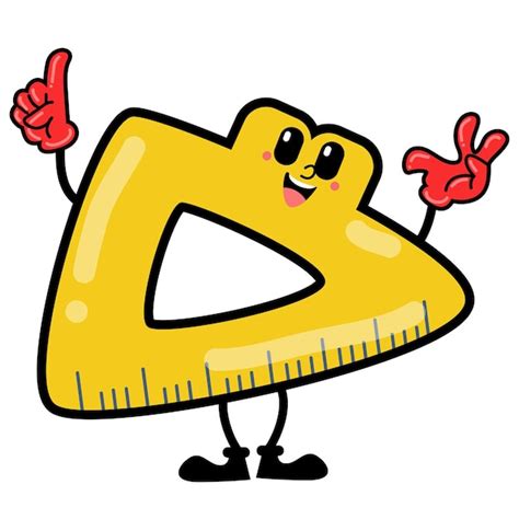 Premium Vector Triangle Ruler Troupe Cute Cartoon Triangle Ruler Characters