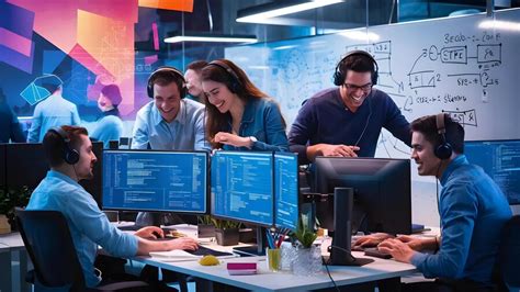 Software Developers Collaborating Premium Ai Generated Image