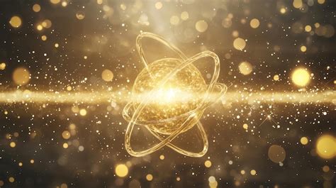 Golden Sphere With Bokeh Lights Abstract Background Premium Ai Generated Image