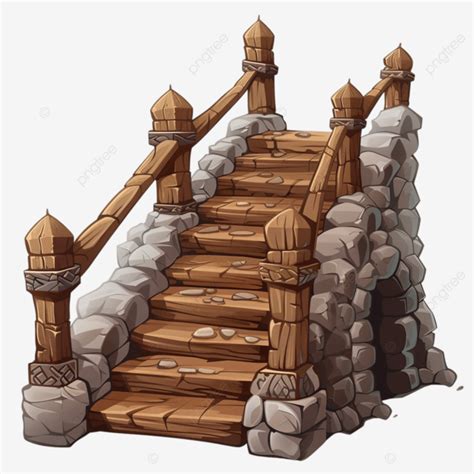 만화 고립 된 나무와 돌 성 계단 만화 외딴 활기 없는 Png 일러스트 및 이미지 에 대한 무료 다운로드 Pngtree