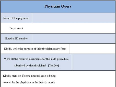 Physician Query Form Editable Pdf Forms