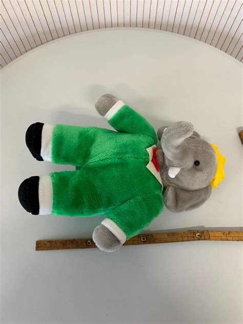 Vintage Babar The Elephant Plush Toy Babar Collection Green Costume