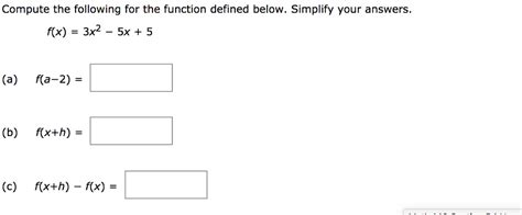 solved compute the following for the function defined below