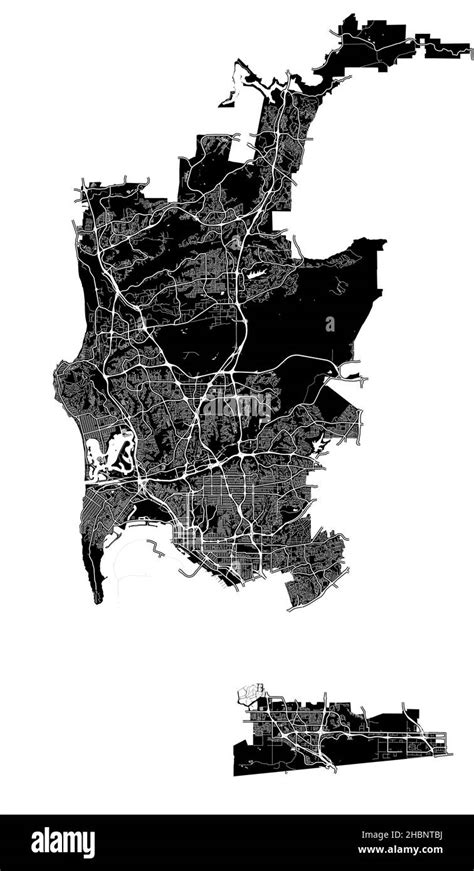 San Diego California United States High Resolution Vector Map With