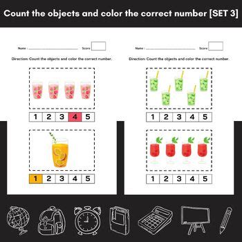 Count The Objects And Color The Correct Number SET 3 By Tasneem Ahmad
