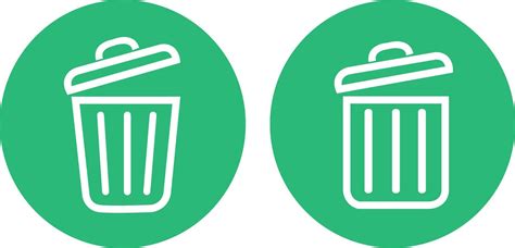 Green Bin Icon Set Trash Can Collection Trash Icons Set Web Icon Delete Button Stroke