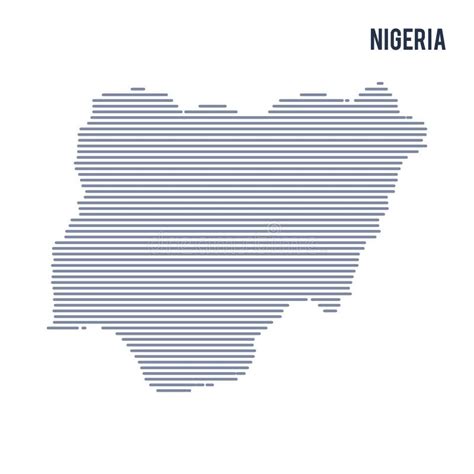 Vector Abstract Hatched Map Of Eritrea With Lines Isolated On A White Background Stock