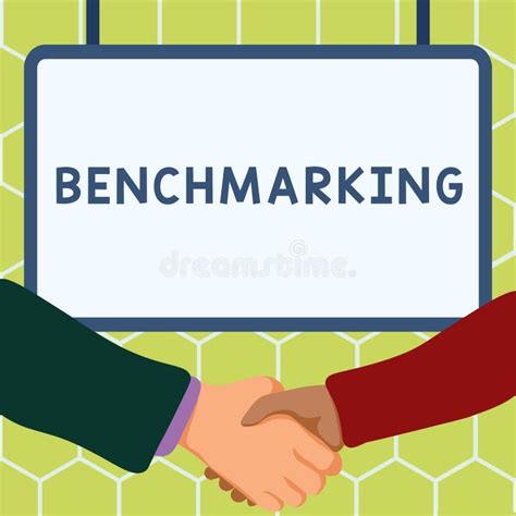 Hand Writing Sign Benchmarking Business Idea Evaluate Something By