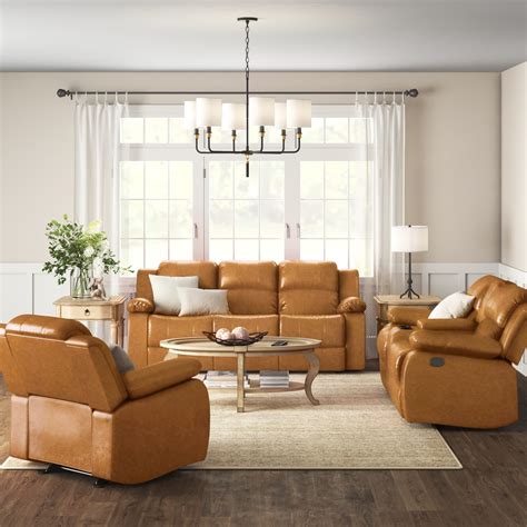 Lark Manor™ Amaker 3 Piece Faux Leather Reclining Living Room Set And Reviews Wayfair