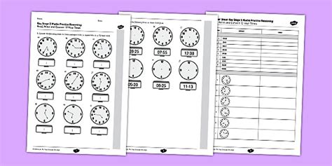 Ks2 Reasoning Test Read Write And Convert Time Between Analogue And