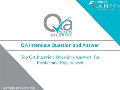 Software Quality Assurance Qa Testing Interview Questions And Answers