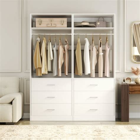 Homieasy 4ft 48 Inch Closet Organizer Systemset Of 2 6 Wood