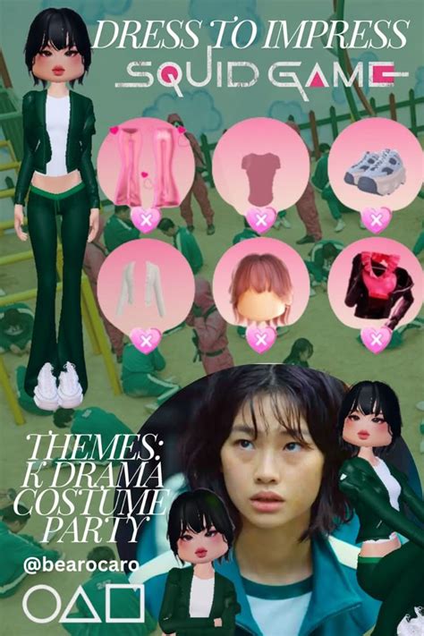 Dress To Impress Outfit Celebrity K Drama Squid Game TV Show Theme Idea Dress To Impress Tv
