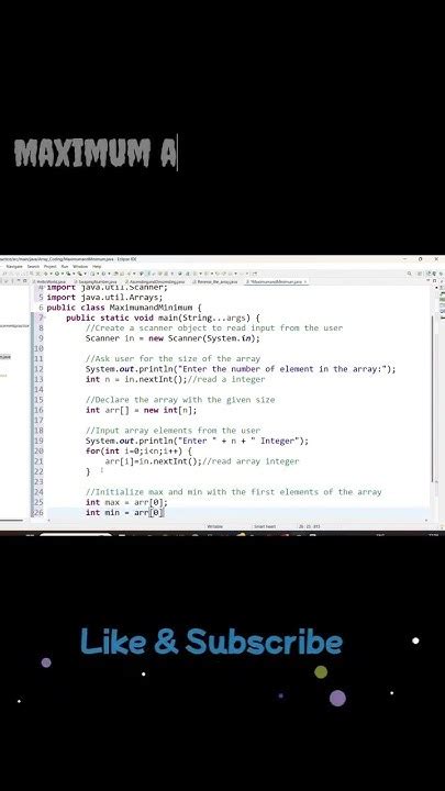 Dsa Problem Maximum And Minimum Using Array Trandingshort Coding Java Shortvideo Dsa