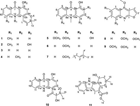Structures Of Isolated Compounds From G Pentaphylla Stem And Root Bark Download Scientific